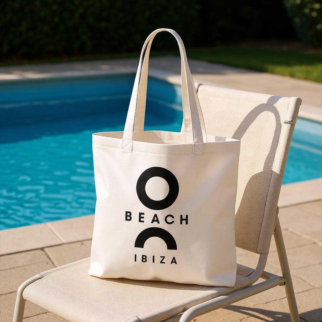 O Beach Logo Print Natural Woven Tote Bag – O Beach Store